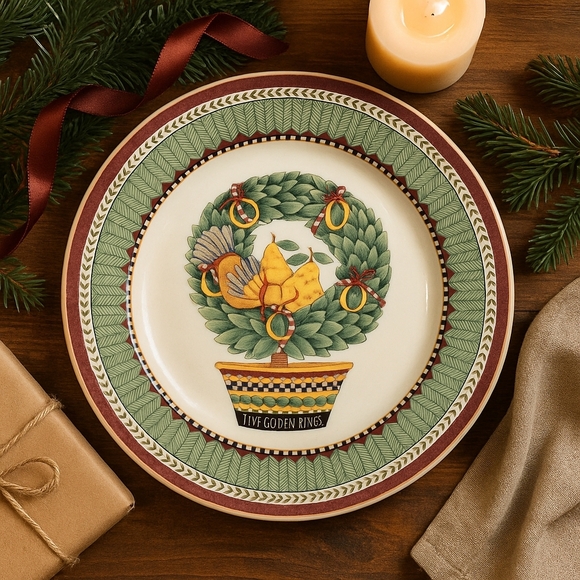 Debbie Mumm | Dining | Debbie Mumm Five Golden Rings Plate Sakura 2 ...